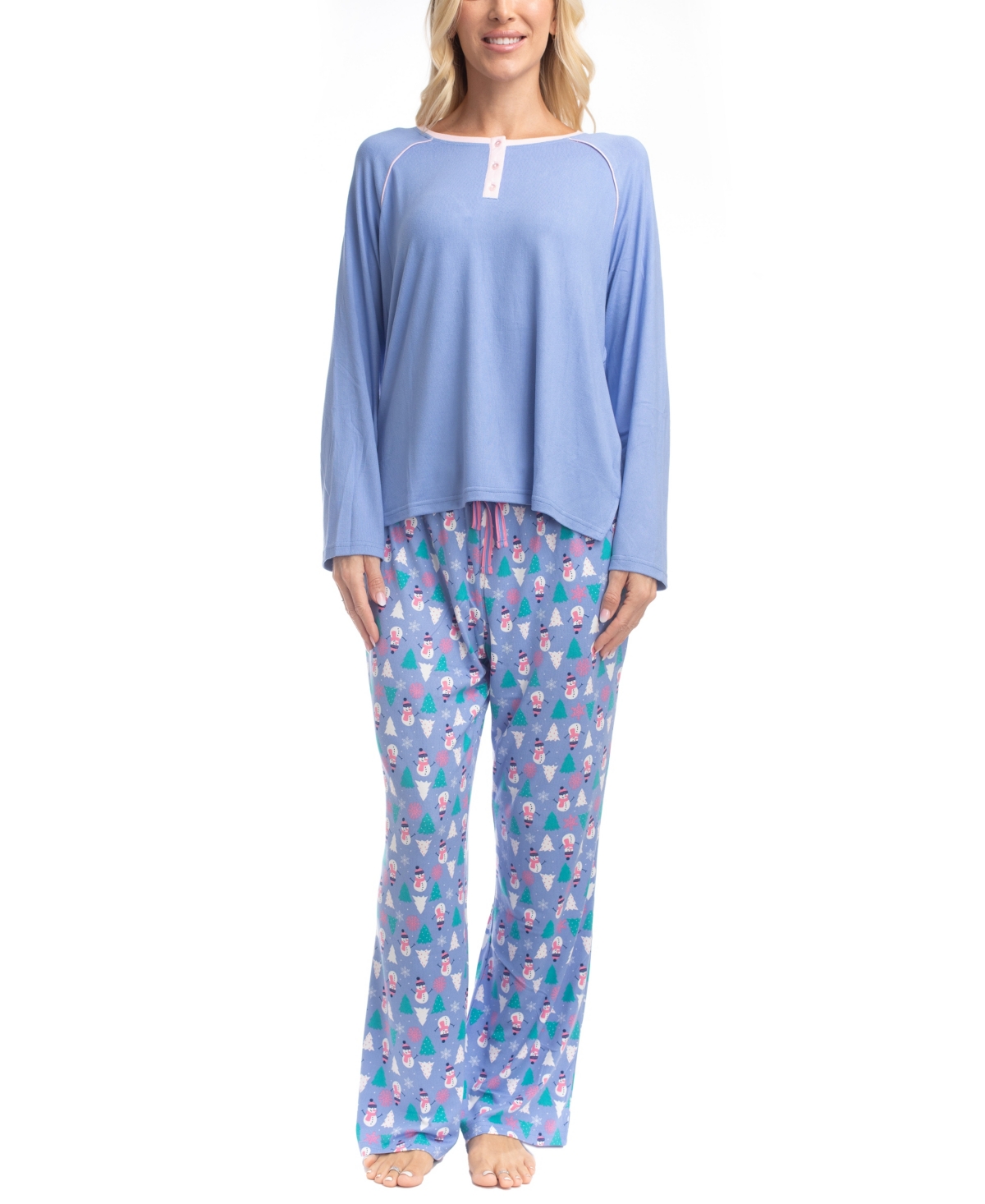 Click here for Goodnight Kiss Cherry Merry Henley Pj Set - Periwi... prices