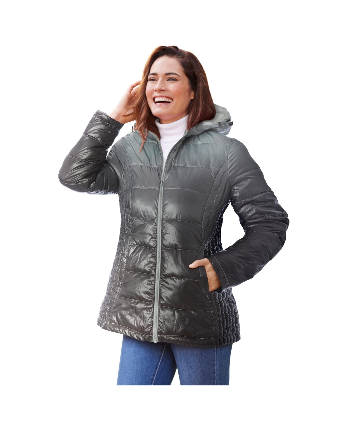 Click here for Woman Within Womens Plus Size Packable Puffer Jack... prices