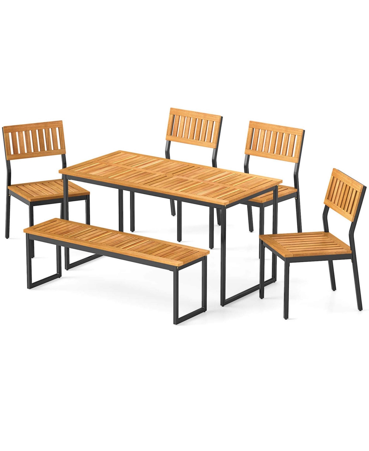 Click here for Costway 6 Pcs Outdoor Acacia Wood Dining Set with... prices