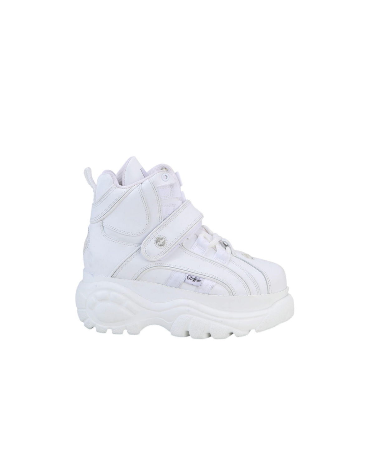 Click here for Buffalo Boots Classic High Leather Sneaker - White prices