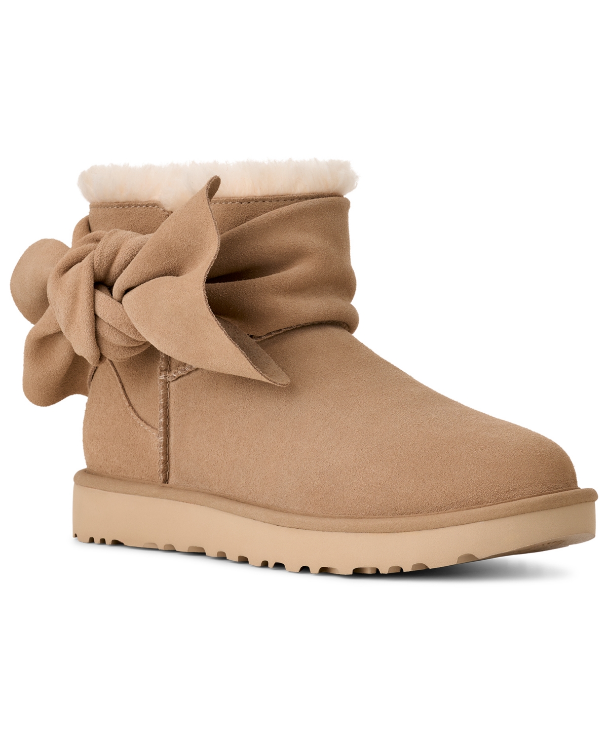 Click here for Ugg Womens Classic Mini Bow Boots - Sand prices