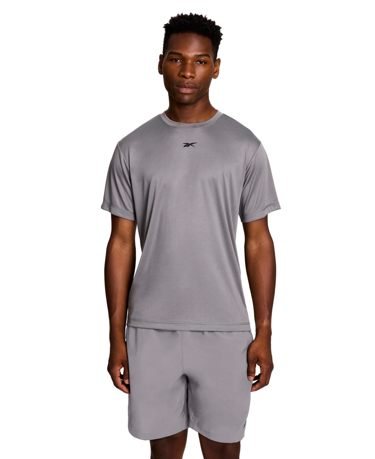 Click here for Reebok Mens Tech Regular-Fit Logo T-Shirt - Gray prices