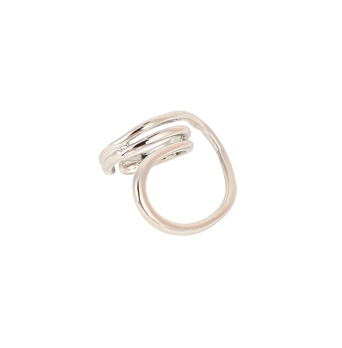 Click here for Womens The Wrap-Line Statement Ring - Chrome Silve... prices