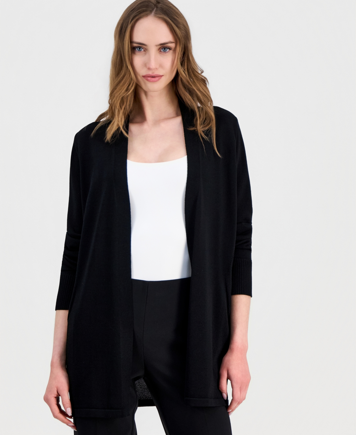 Click here for Anne Klein Womens Long-Sleeve Open-Front Cardigan... prices