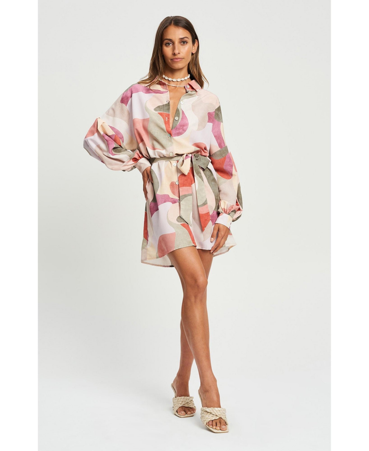 Click here for St Mrlo Womens Bligh Shirt Dress - Abstract tonal prices