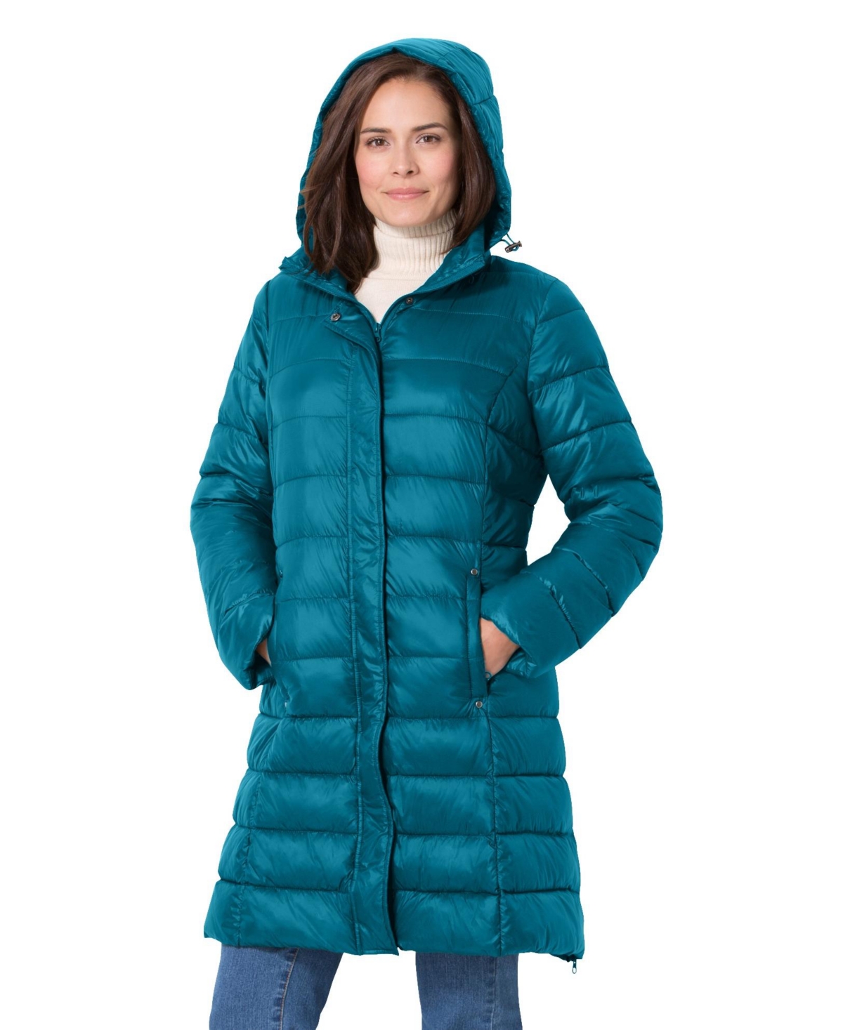 Click here for Woman Within Plus Size Long Packable Puffer Jacket... prices