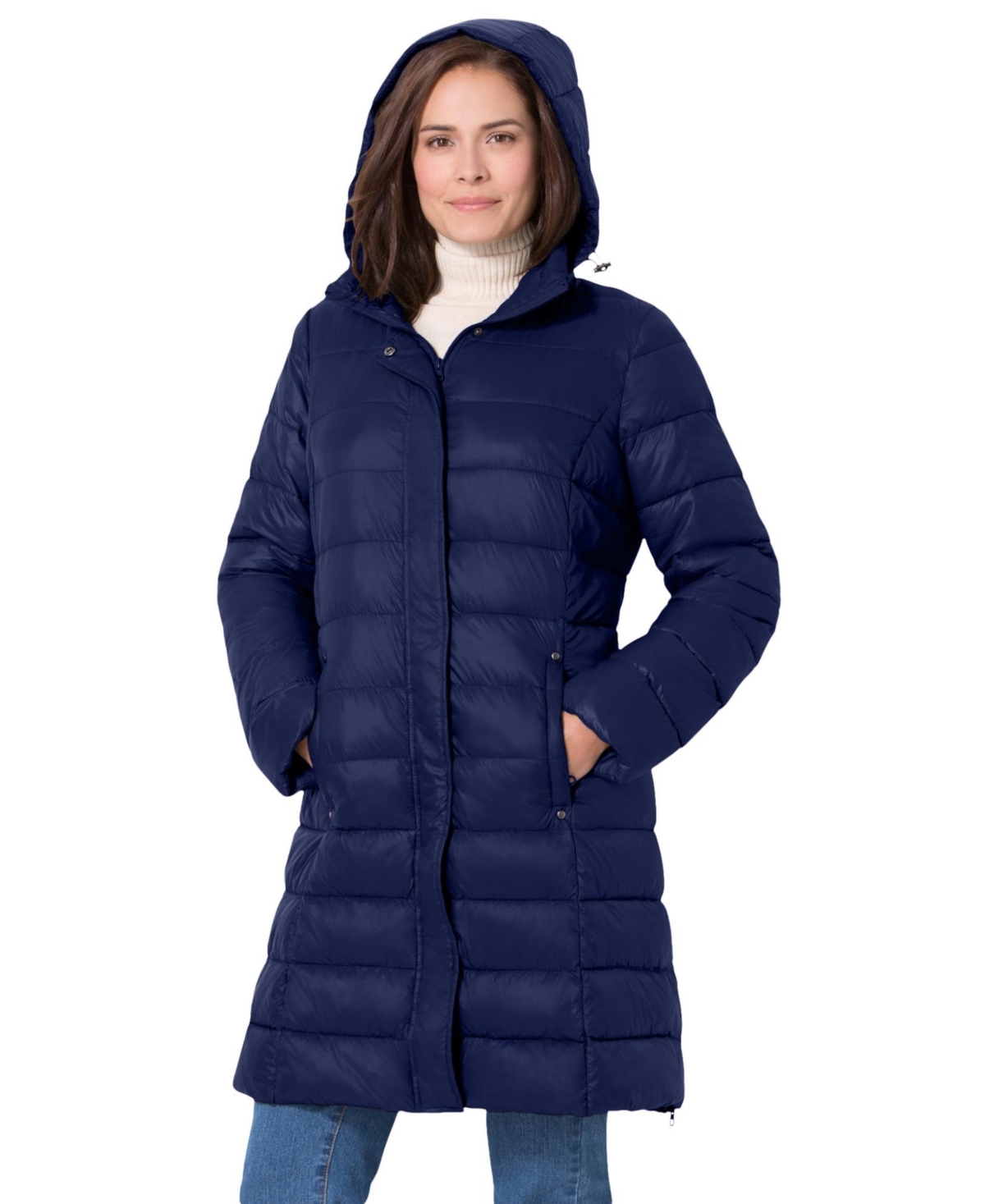 Click here for Woman Within Plus Size Long Packable Puffer Jacket... prices