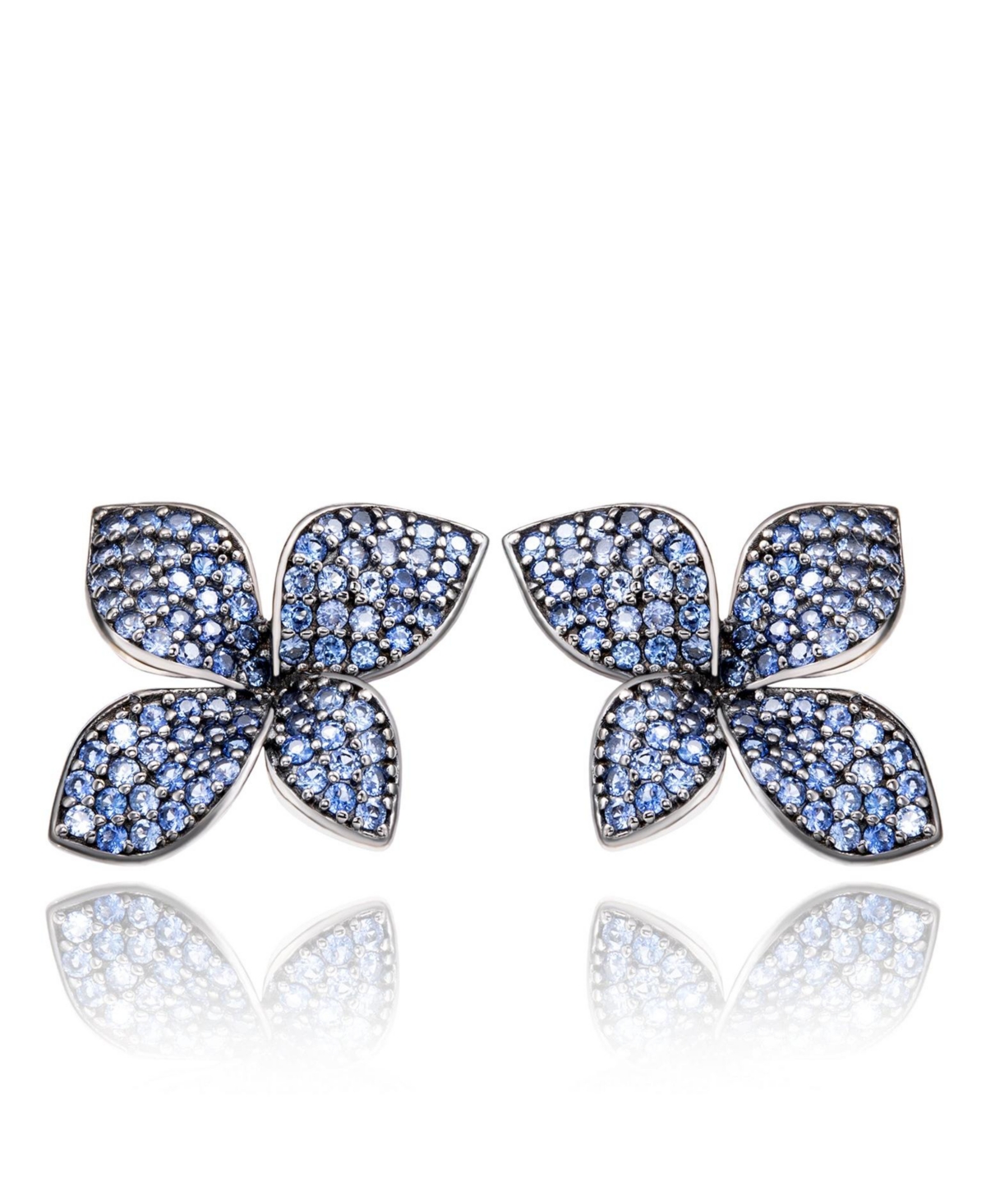 Click here for Suzy Levian Sterling Silver Sapphire Flower Earrin... prices