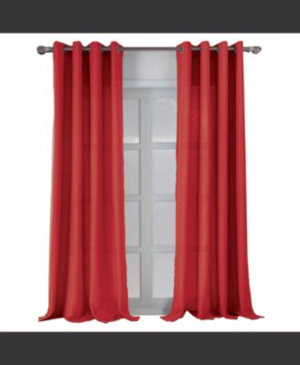 Rt Designers Collection Cole Textured Grommet Room Darkening Curtain Panel 54 X22 X Red