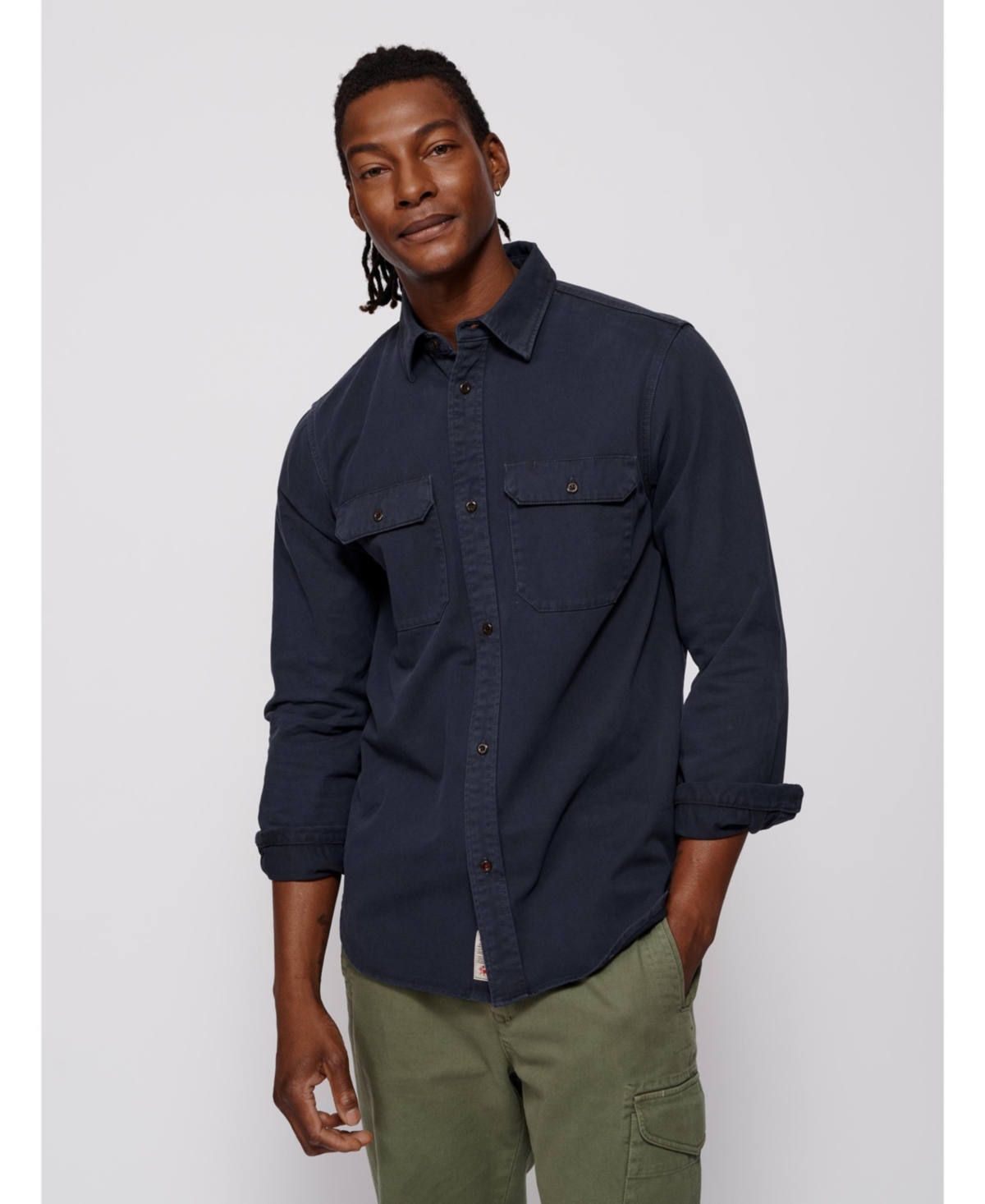 Click here for Aubin Mens Normanby Button Up Shirt - Navy prices