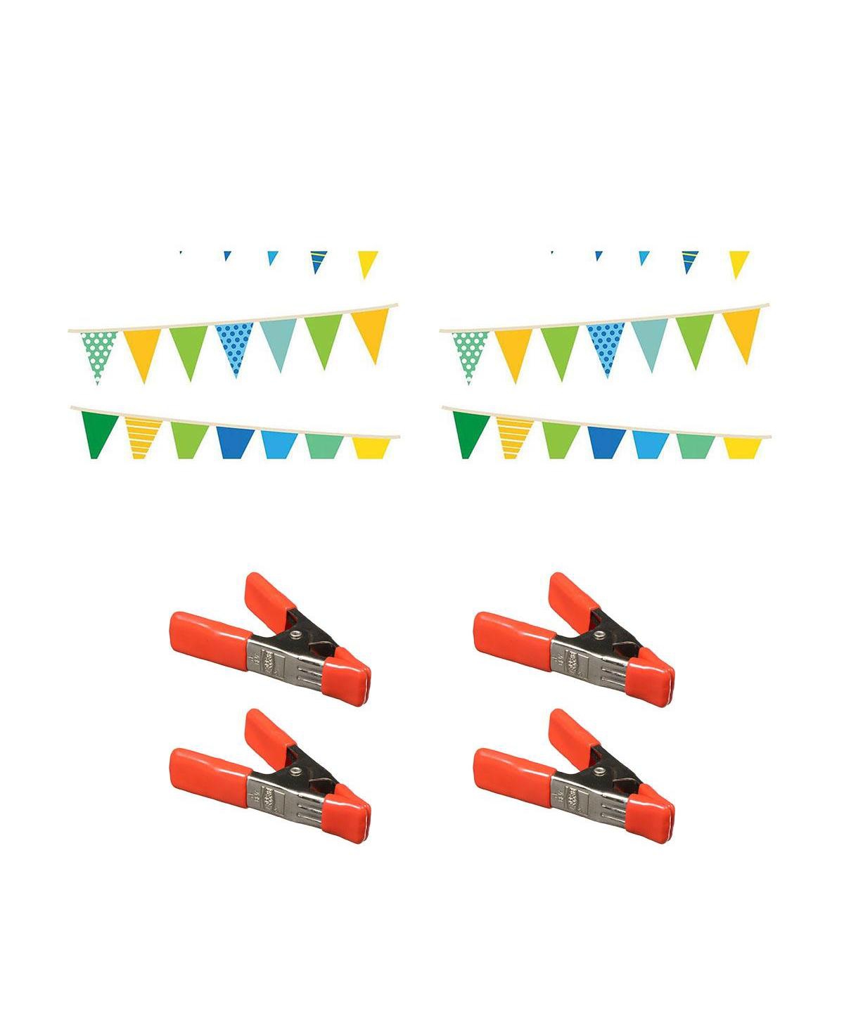 Savage 53x18 Printed Background Paper  Party Banners  2-Pack  Bundle with 4x 1-1/4x1 Steel Spring Orange Clamp