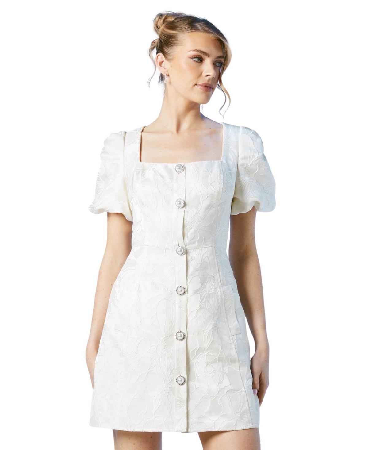 Click here for Coast Womens Jewel Button Bridal Mini Dress - Ivor... prices