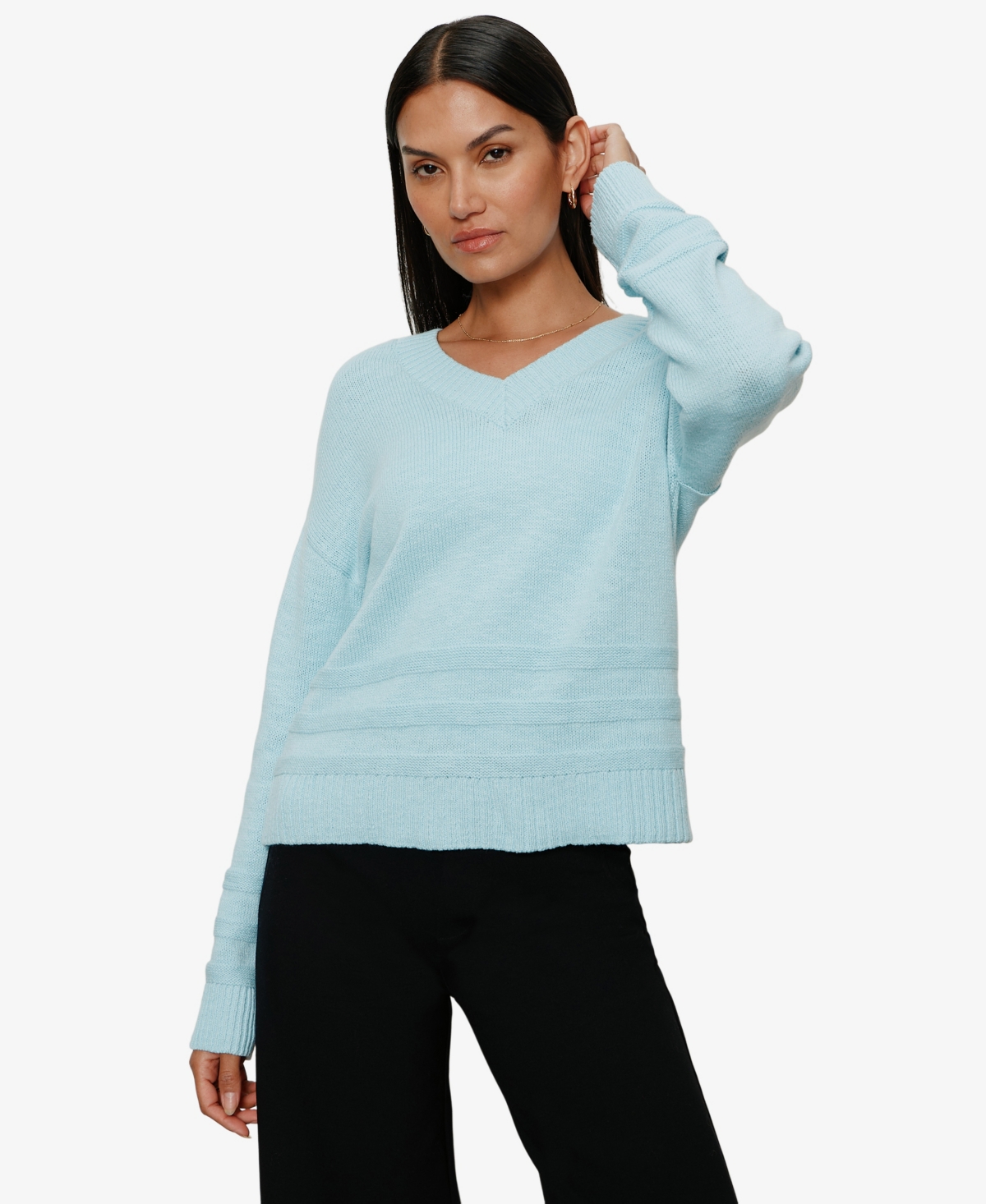 Click here for Sanctuary Womens Classic V-Neck Sweater - Aquamari... prices