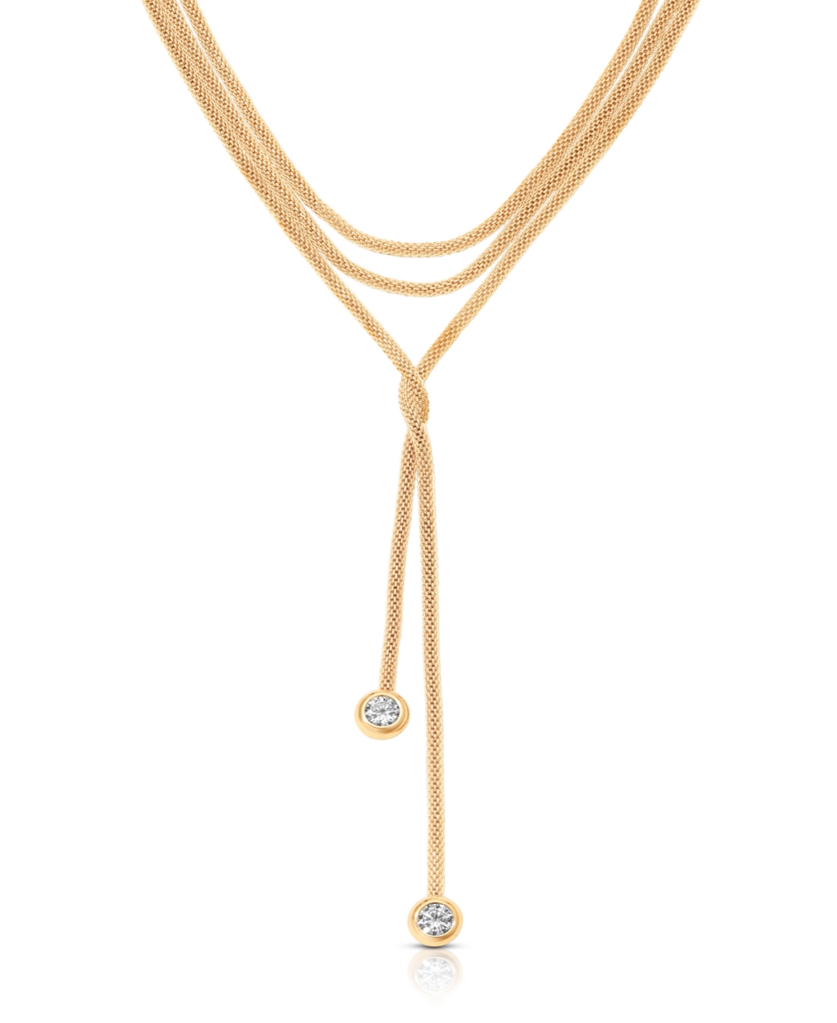 Click here for Ettika Gold Plated Forever Tied Necklace - Clear a... prices