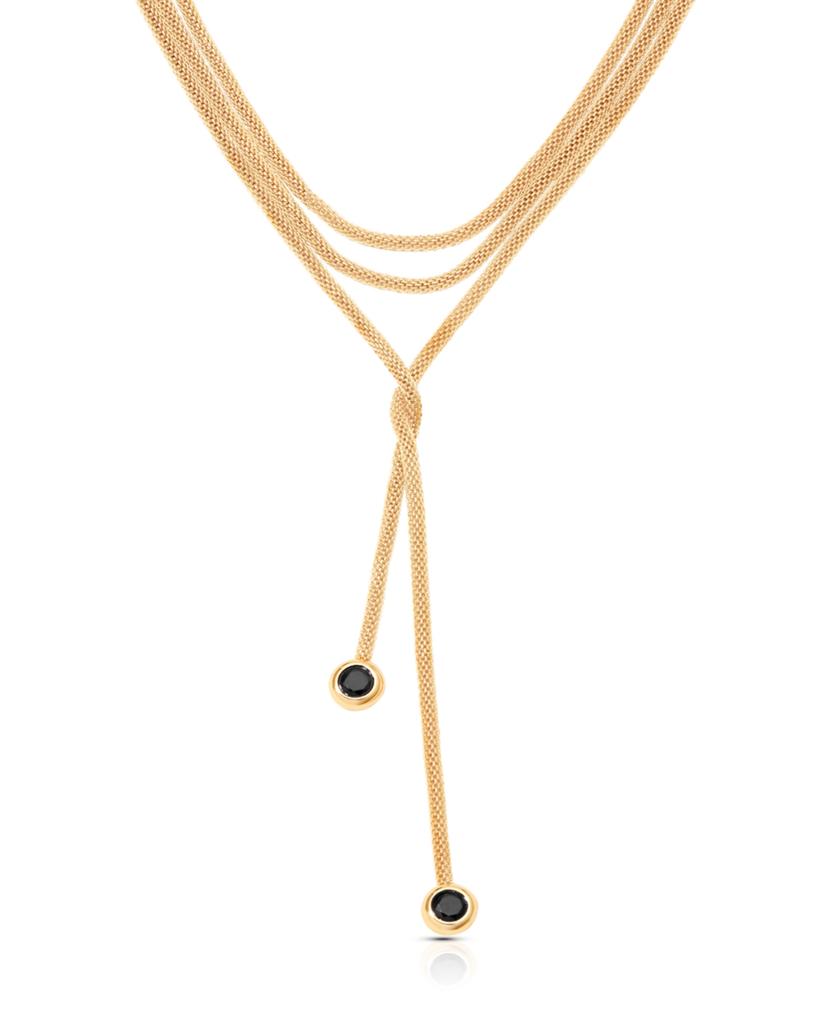Click here for Ettika Gold Plated Forever Tied Necklace - Black a... prices