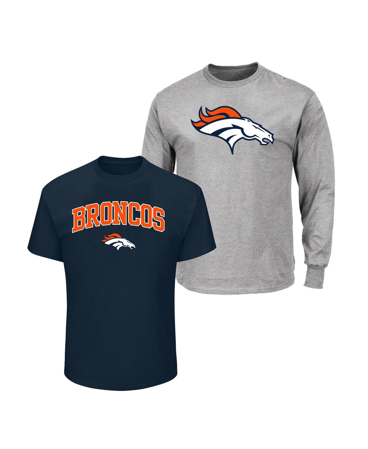 Click here for Fanatics Mens Navy/Heather Gray Denver Broncos Big... prices