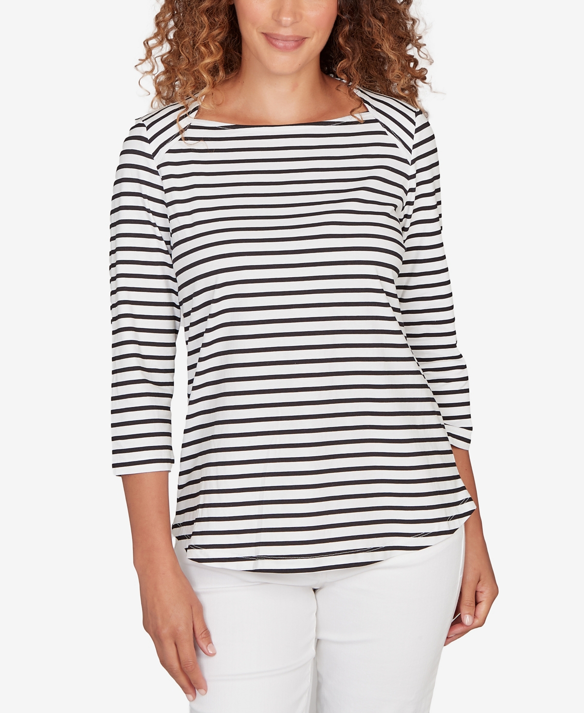 Click here for Ruby Rd. Petite Classic Marine Stripe Knit Top - W... prices