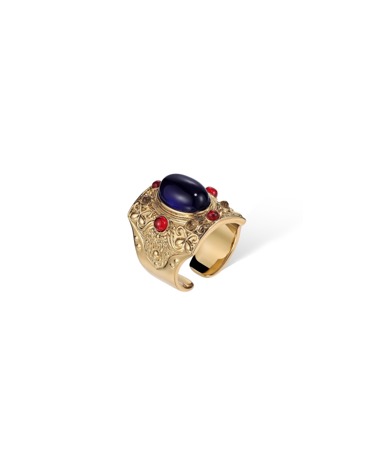 Click here for Retro Chic Byzantine King Ring - Gold  red  blue... prices