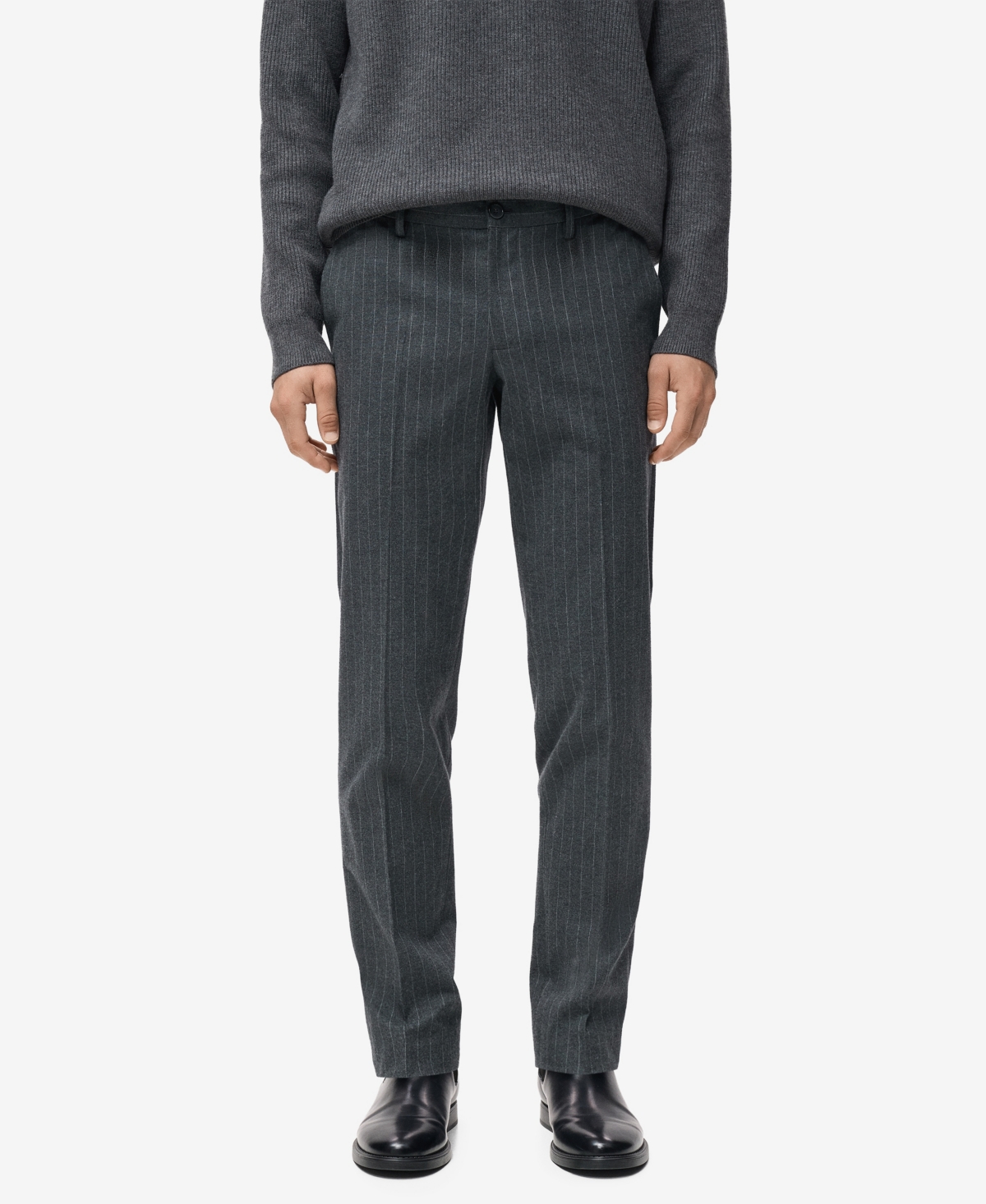 Click here for Mango Mens Pinstripe Cotton Slim-Fit Pants - Mediu... prices