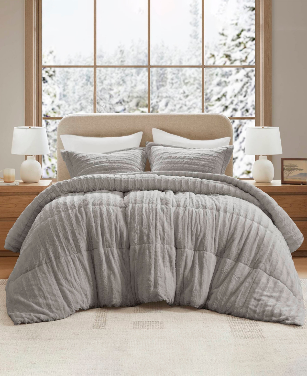 Click here for Madison Park Duke Reversible Faux Fur 3-Pc. Comfor... prices