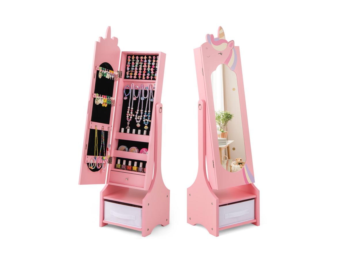 Click here for Kids Jewelry Armoire Cabinet with Storage and 2 Ti... prices