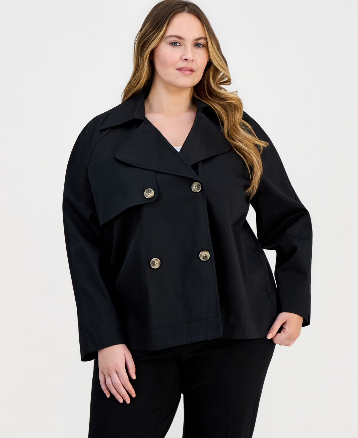 Click here for Anne Klein Essentials Plus Size Double-Breasted Bl... prices