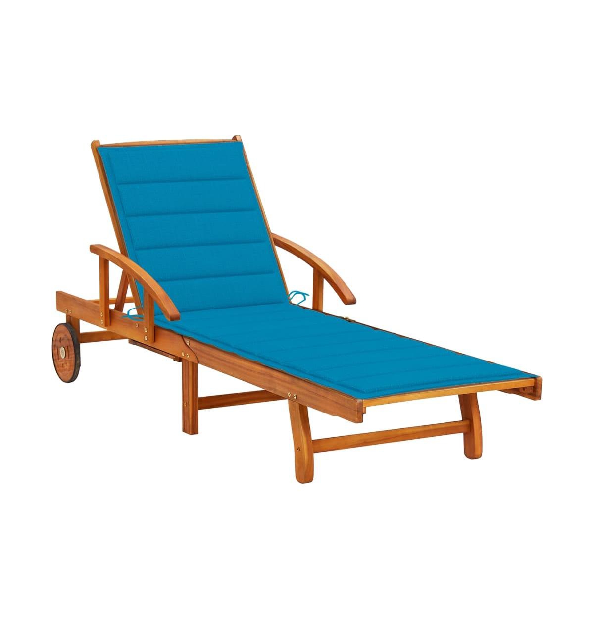 Click here for vidaXL Lounger Blue Solid Acacia Wood Standard Adj... prices