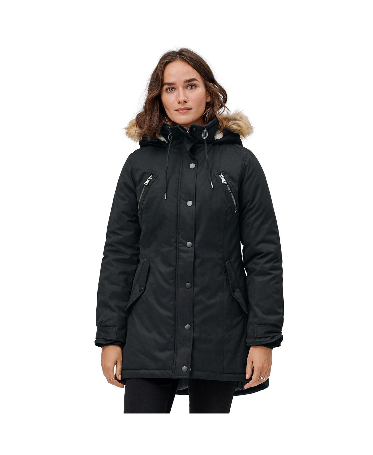 Click here for ellos Womens Modern A-Line Parka - Black prices