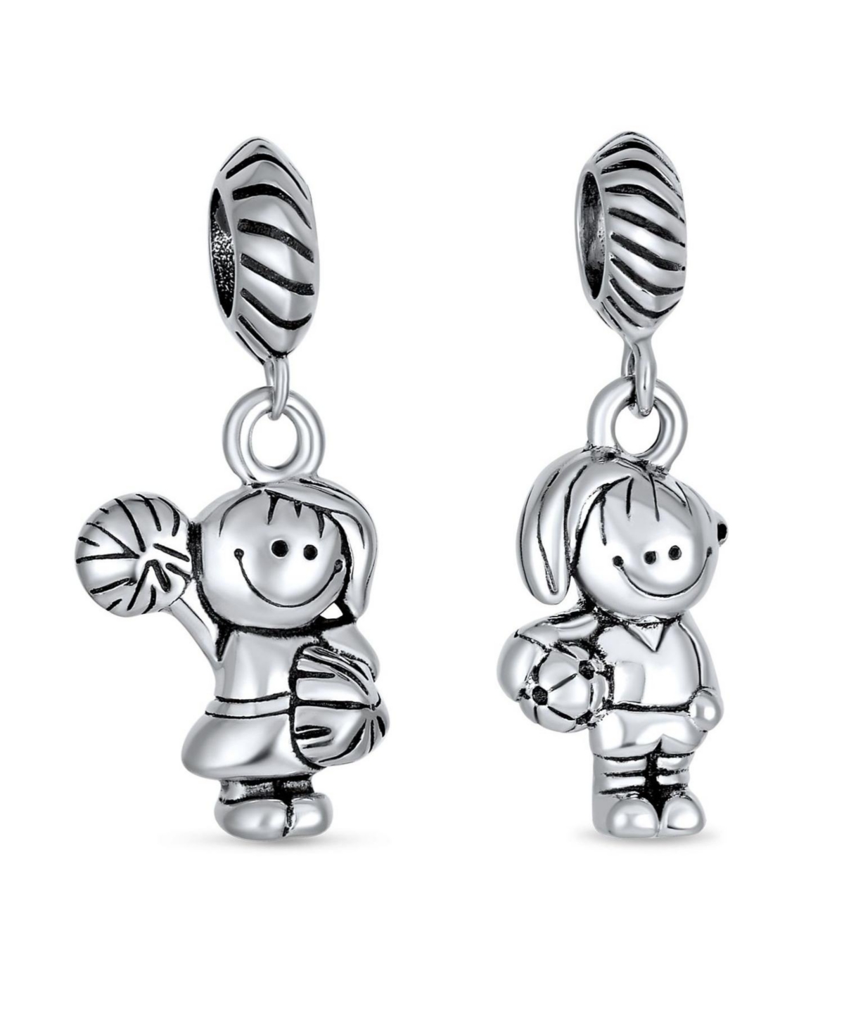 Click here for Bling Jewelry Set of 2 Cheerleader & Soccer Player... prices