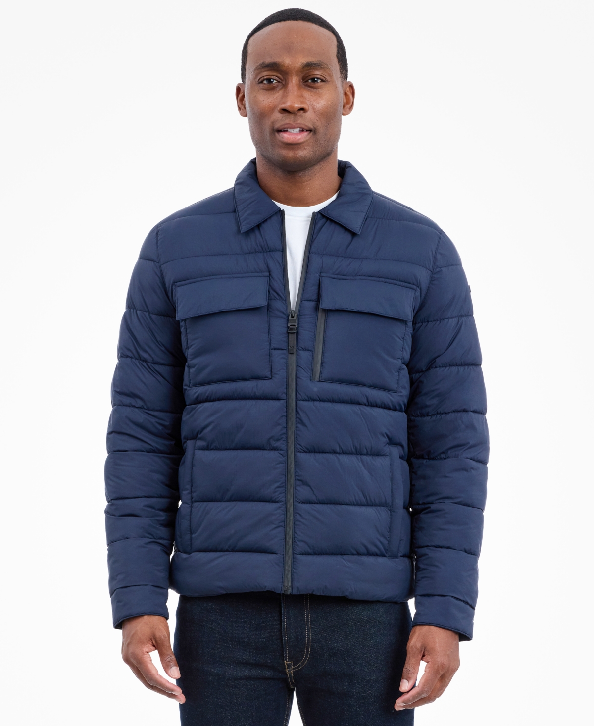 Click here for Michael Kors Mens Quilted Shirt Jacket - Midnight... prices