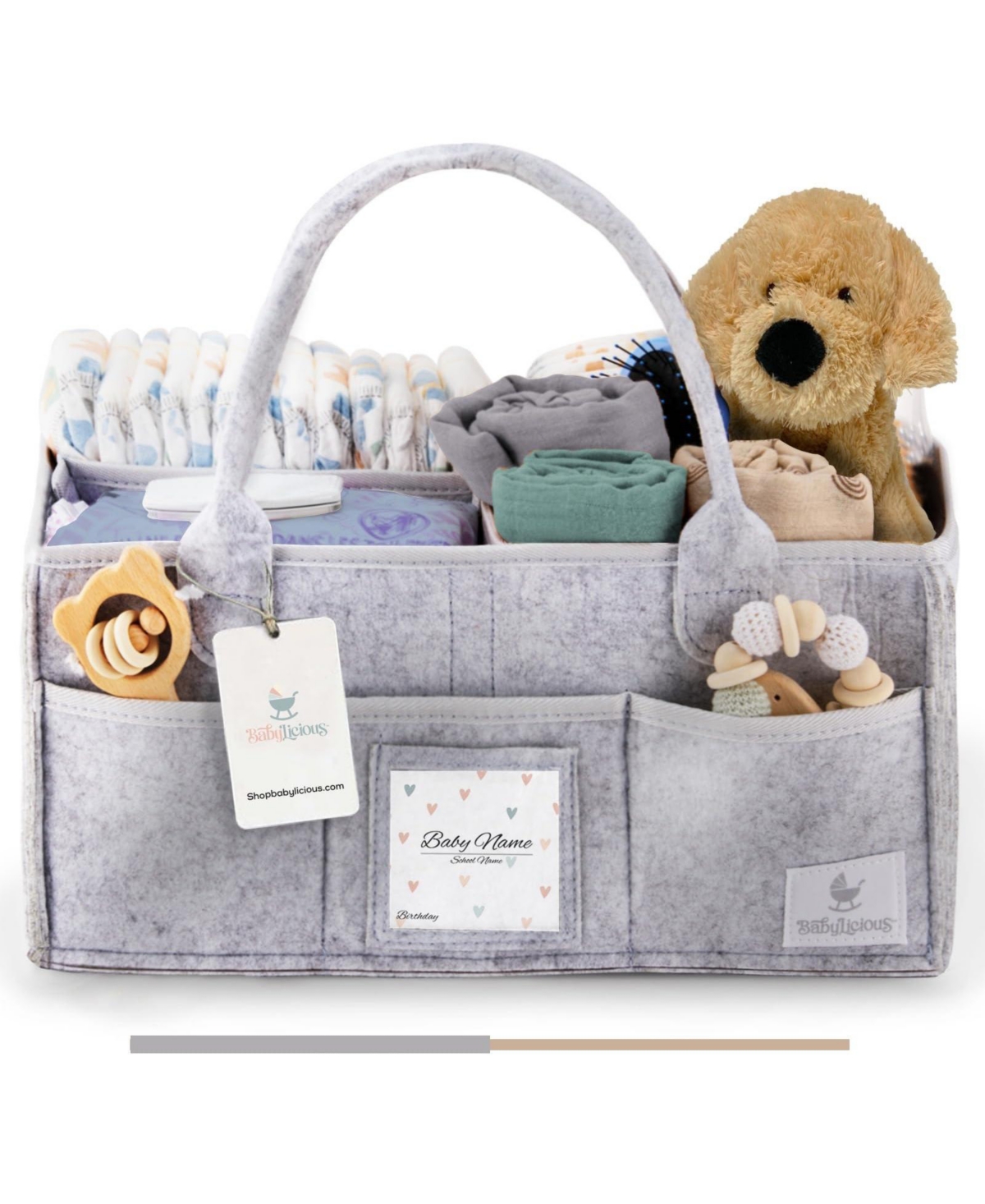 Click here for Babylicious Large Felt Diaper Caddy – Grey... prices