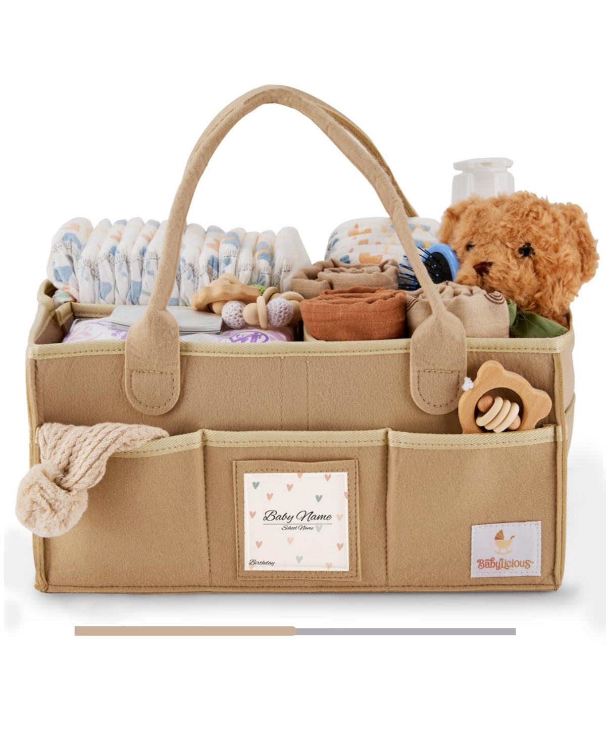 Click here for Babylicious Large Felt Diaper Caddy – Grey... prices