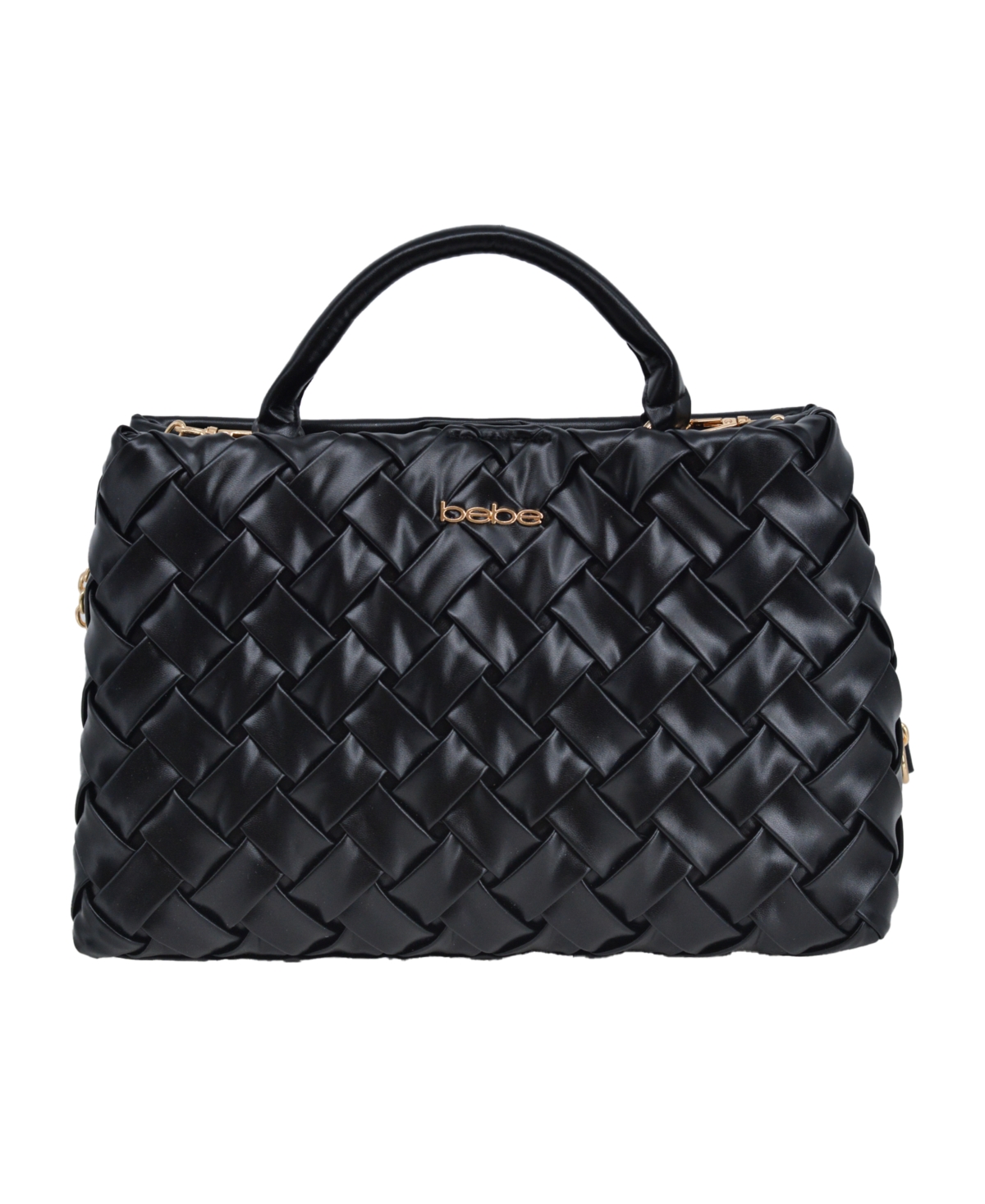 Click here for Bebe Womens Luca Medium Satchel Bag - Black prices