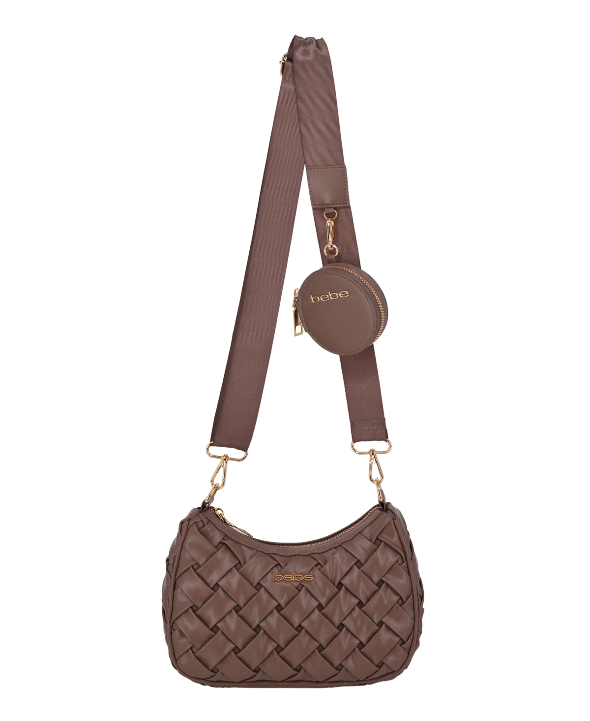 Click here for Bebe Womens Luca Small Crossbody Bag - Taupe prices