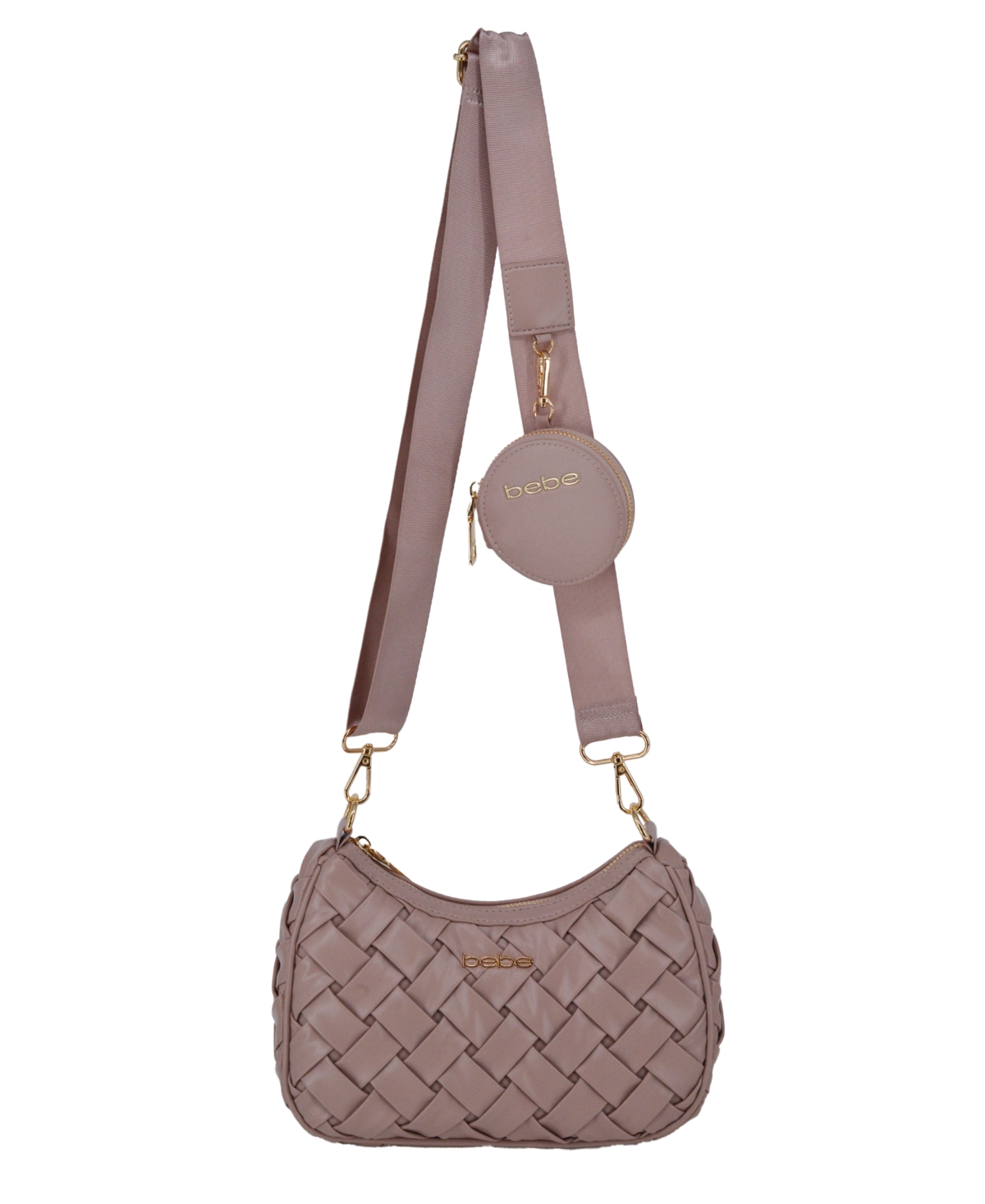 Click here for Bebe Womens Luca Small Crossbody Bag - Mauve prices