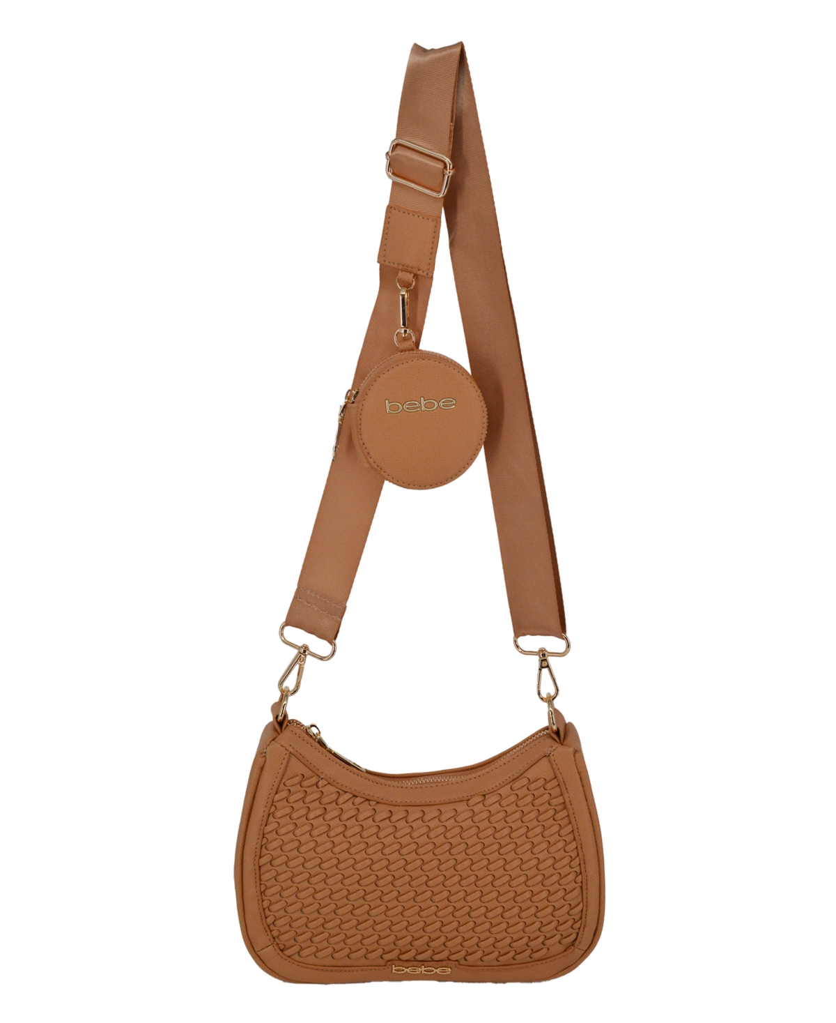 Click here for Bebe Womens Katriel Small Crossbody Bag - Camel prices