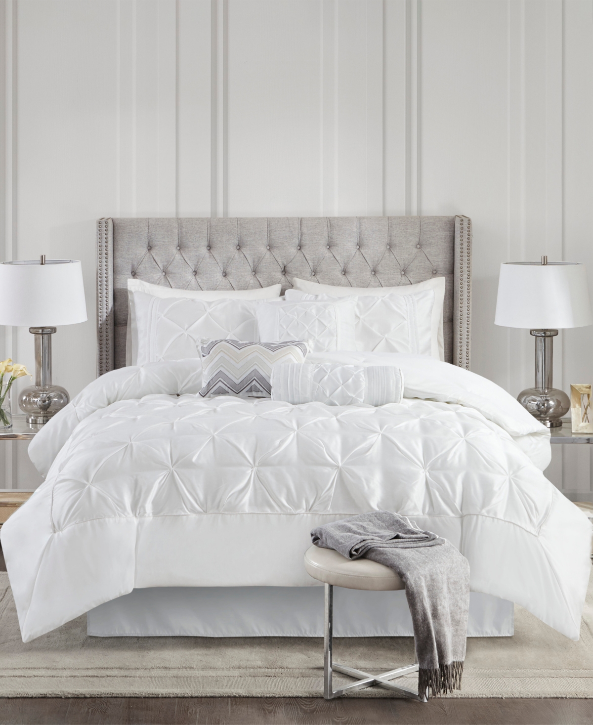Click here for Madison Park Wilma 7-Pc. Comforter Set  King - Whi... prices