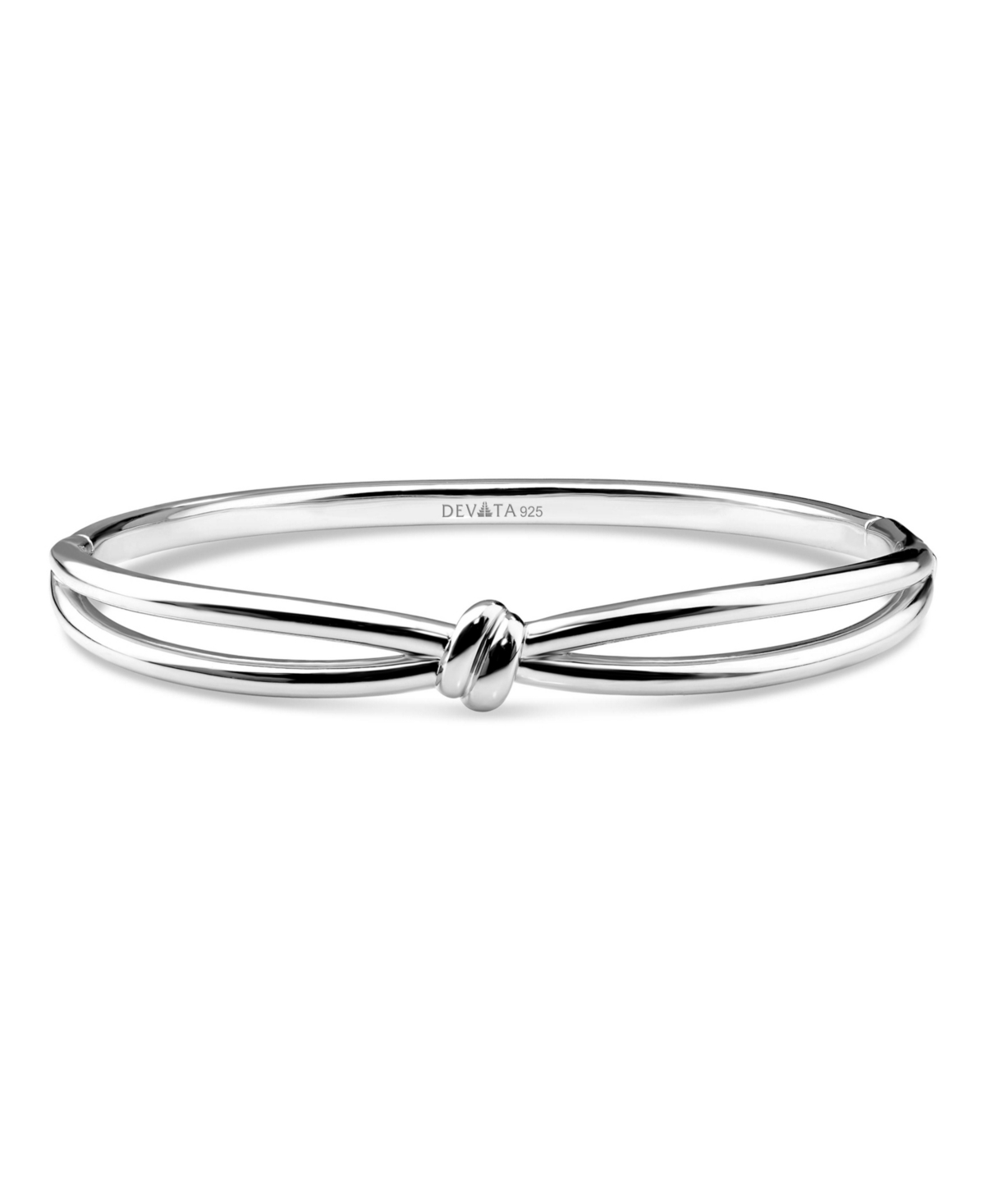 Click here for Devata Love Knot Bangle Bracelet in Rhodium Plated... prices