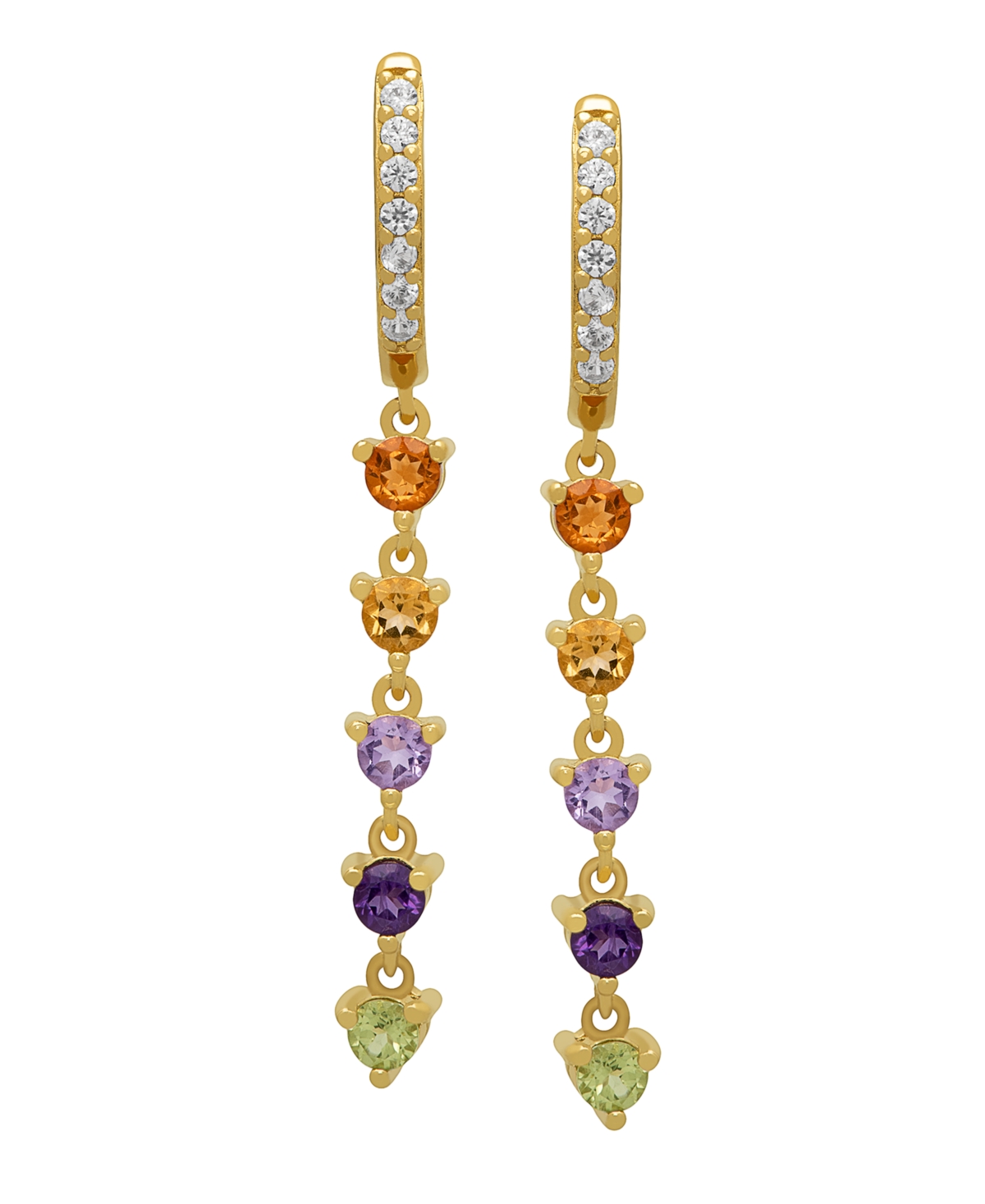 Click here for Macys Multi-Stones Linear Dangle Earrings (1-1/4 c... prices