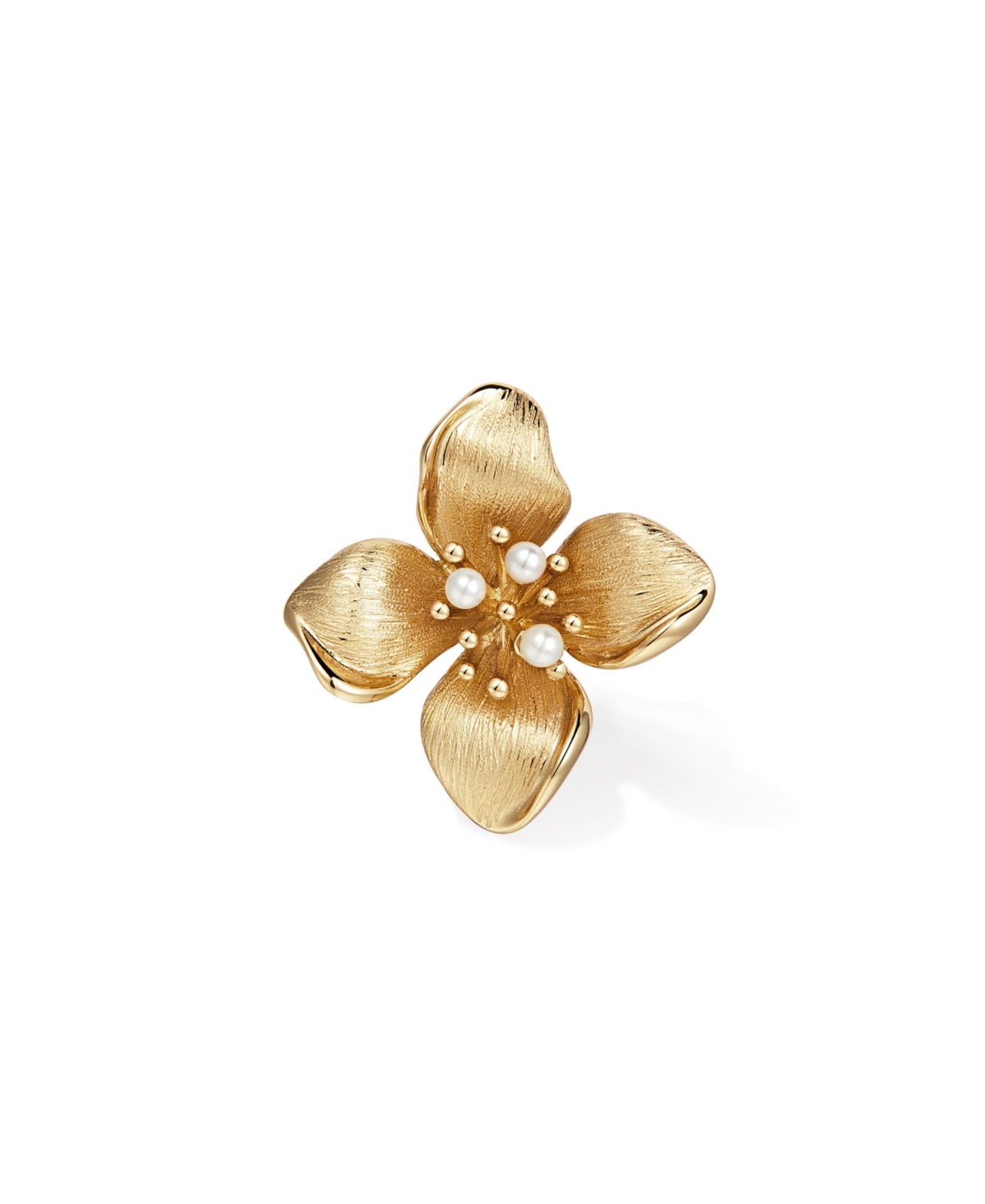 Click here for Retro Chic Blossom Brooch - Gold  white prices