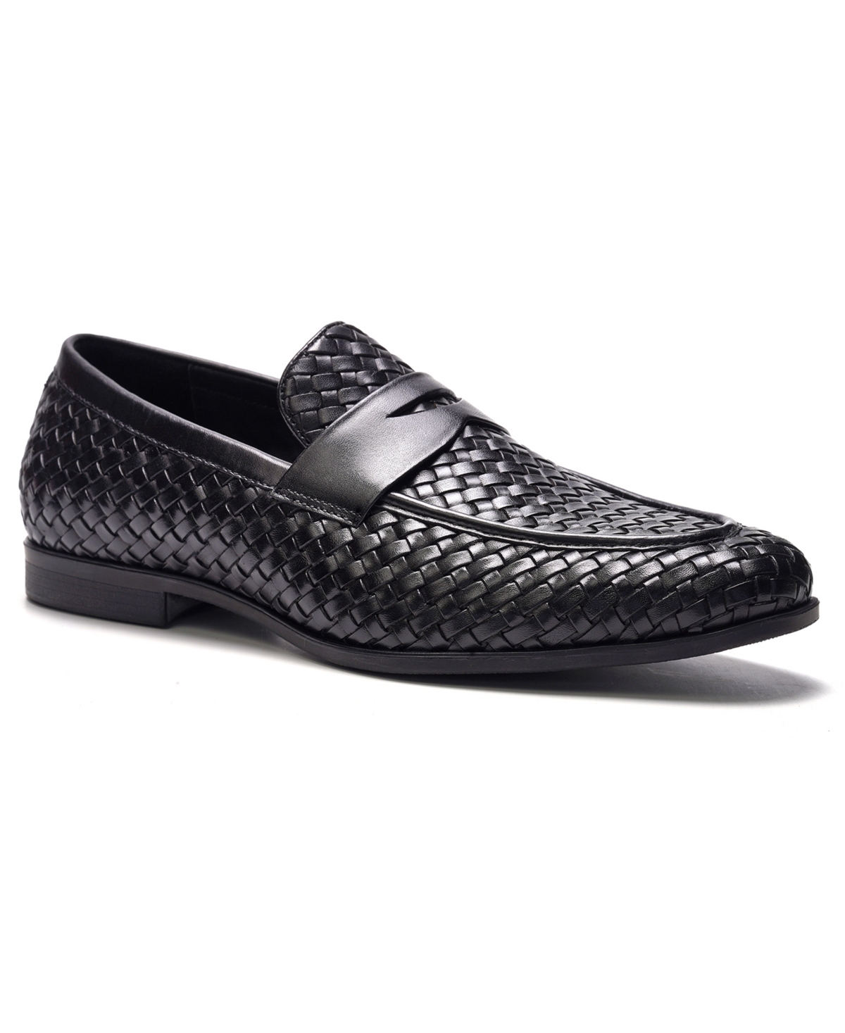 Click here for Anthony Veer Mens Cairo Woven Loafers - Black prices