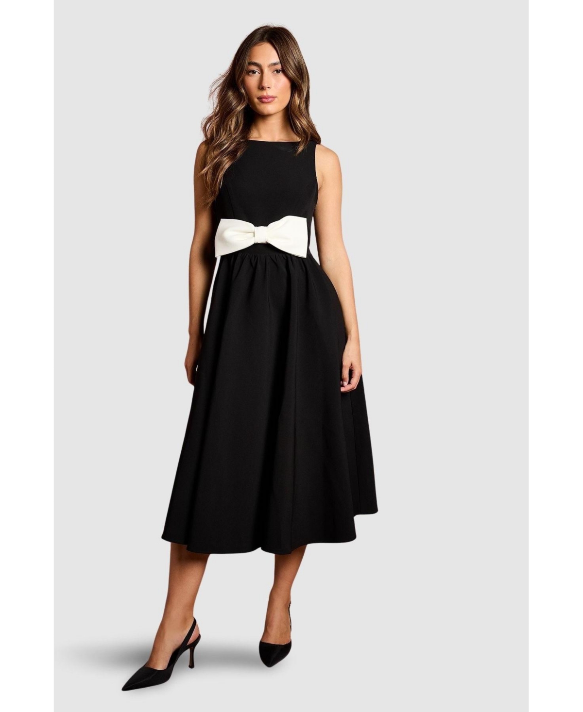 Click here for Coast Womens Sleeveless Bow Midi Dress - Mono prices