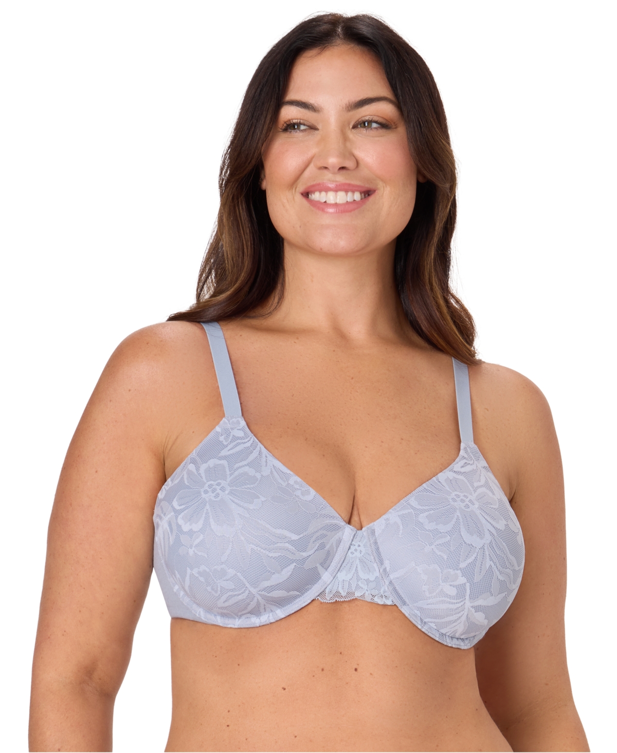 Bali Plus Size Breathe Medium Underwire Full Coverage T-Shirt Bra - Silver Satin