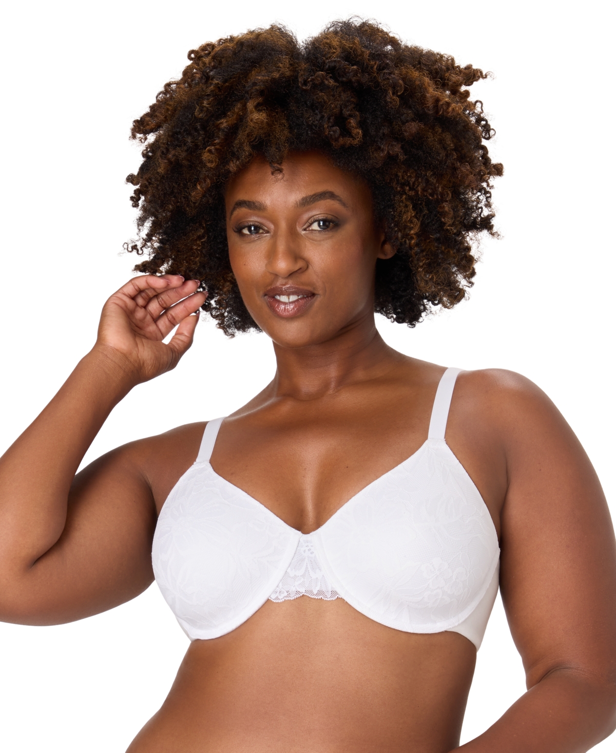 Bali Plus Size Breathe Medium Underwire Full Coverage T-Shirt Bra - White
