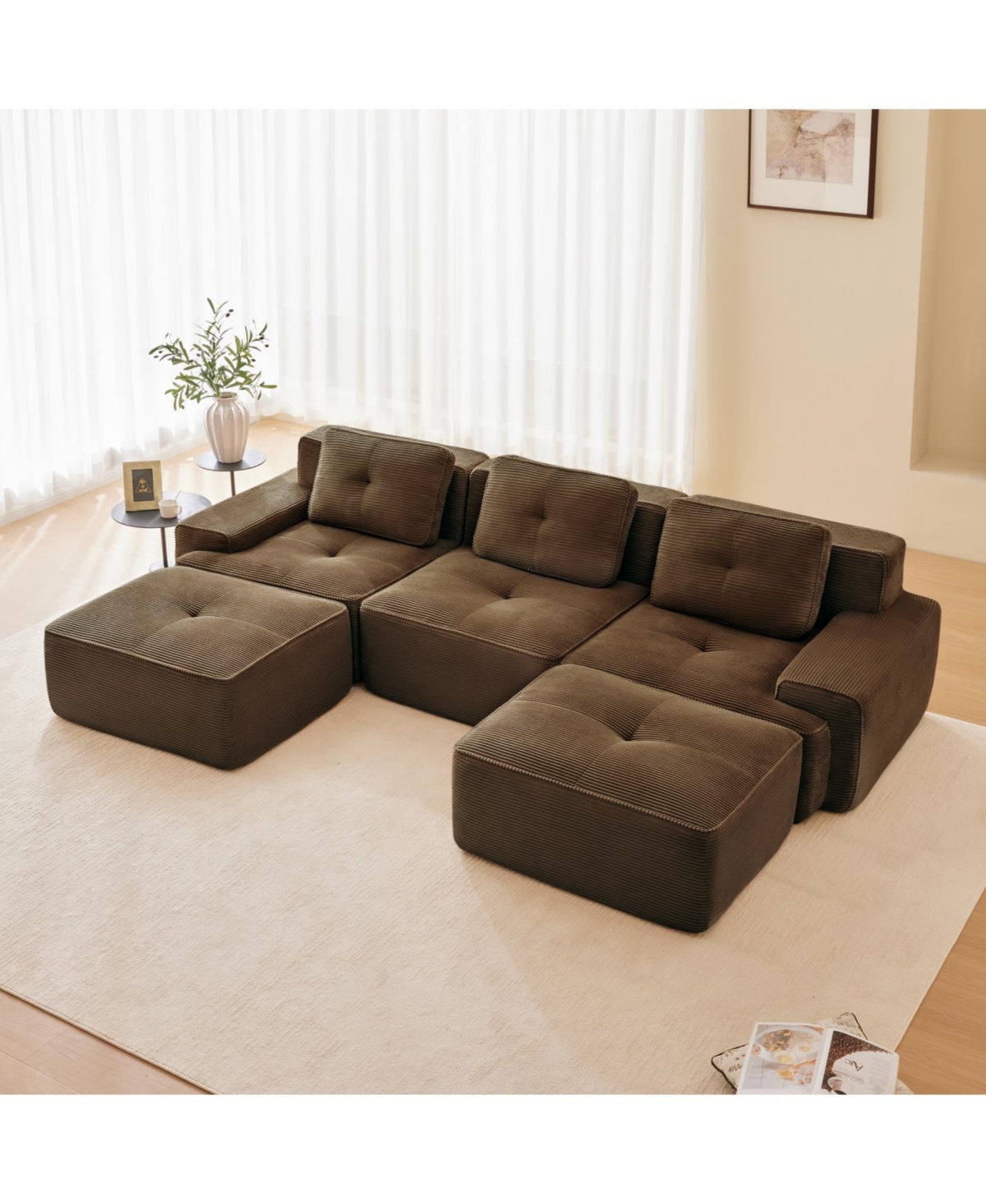 Click here for Streamdale Furniture Modern U-Shaped Corduroy Sect... prices