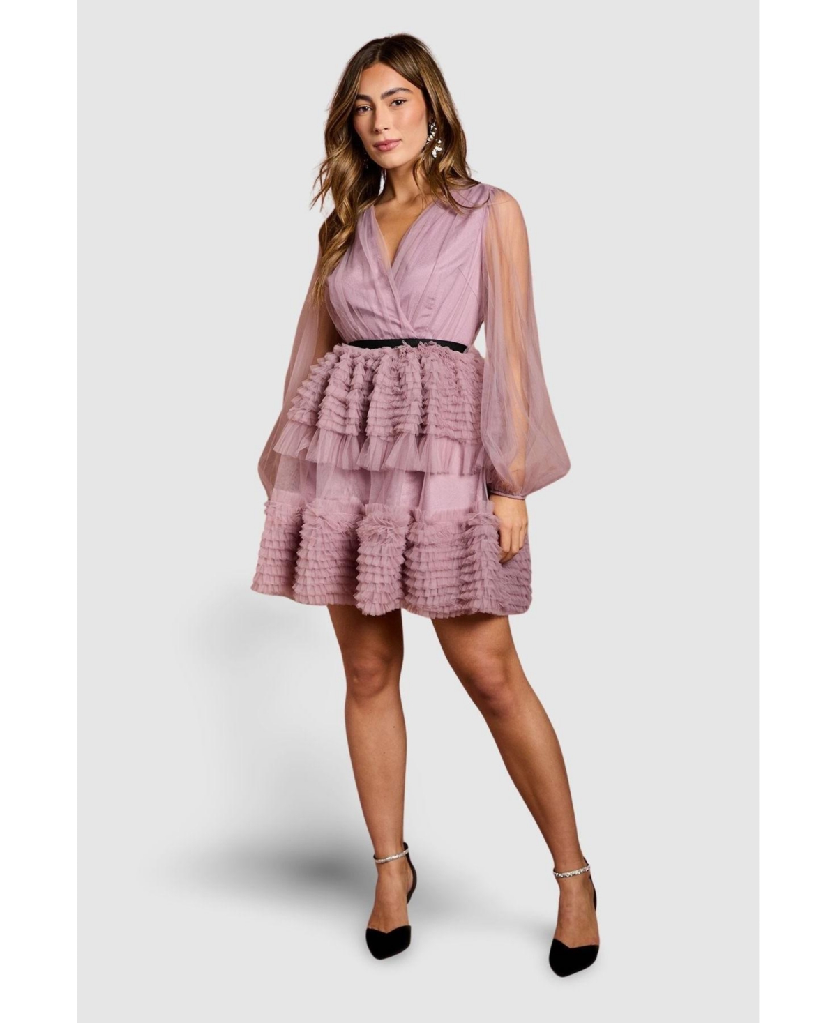 Click here for Coast Womens Long Sleeve Mesh Wrap Top Mini Dress... prices