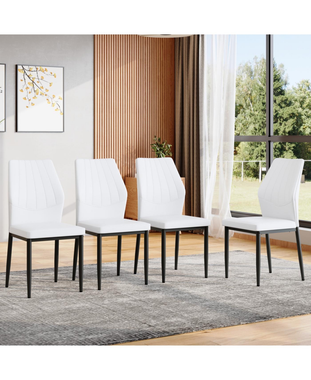 Click here for Streamdale Set of 4 Black & White Dining Chairs  E... prices