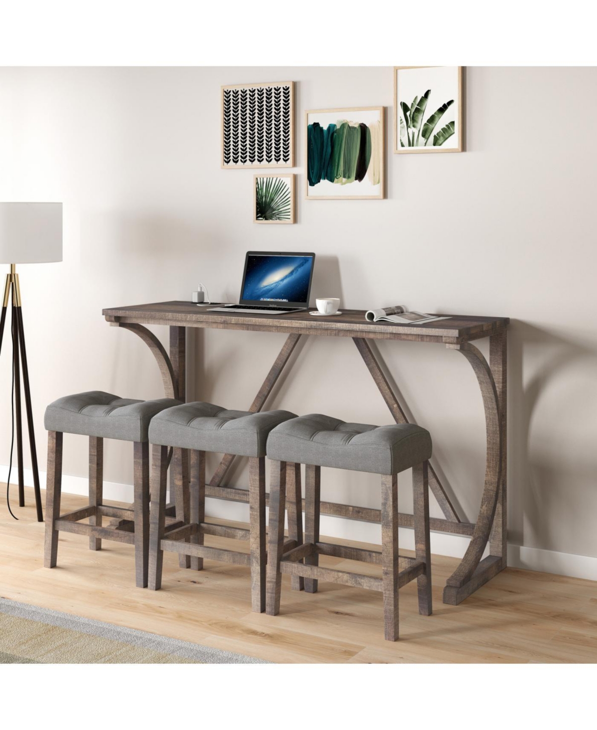 Click here for Streamdale Bar Table Set with Power Outlet  4 Piec... prices