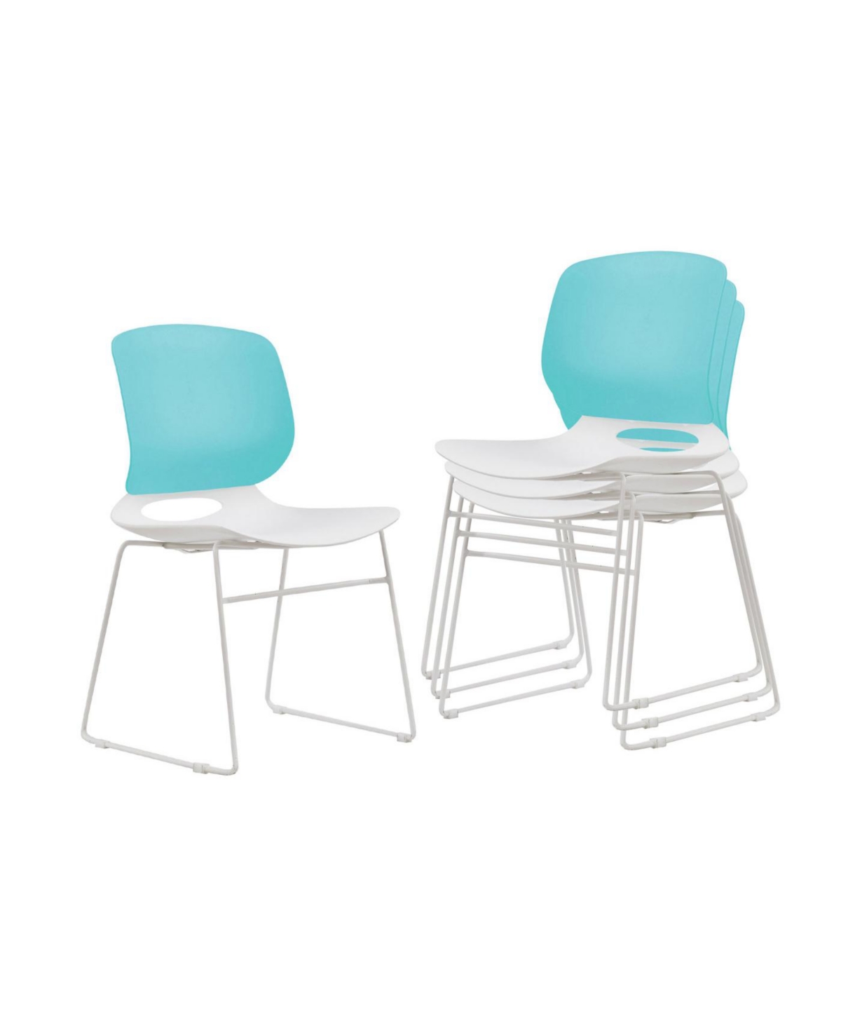 Click here for Streamdale Modern Stacking Chairs Set of 4  White/... prices