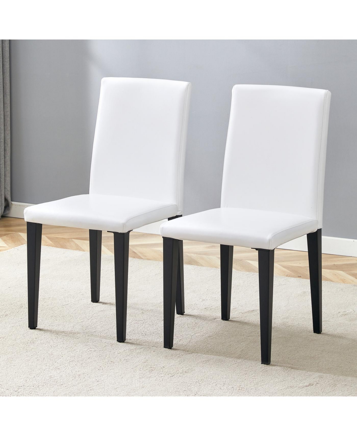 Click here for Streamdale Furniture Set of 2 White Pu Dining Chai... prices